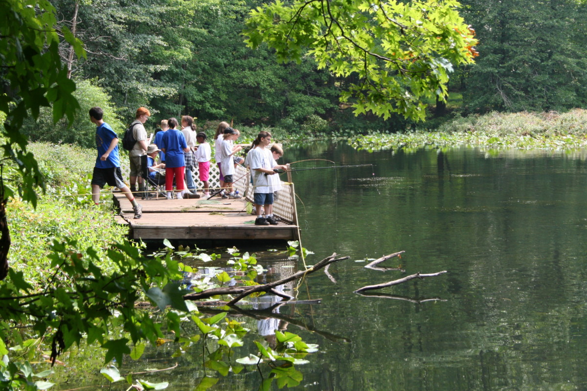 Fishing at Ohrbach Lake – William H. Pouch Scout Camp