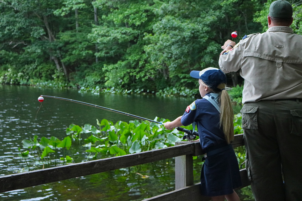 Fishing at Ohrbach Lake – William H. Pouch Scout Camp